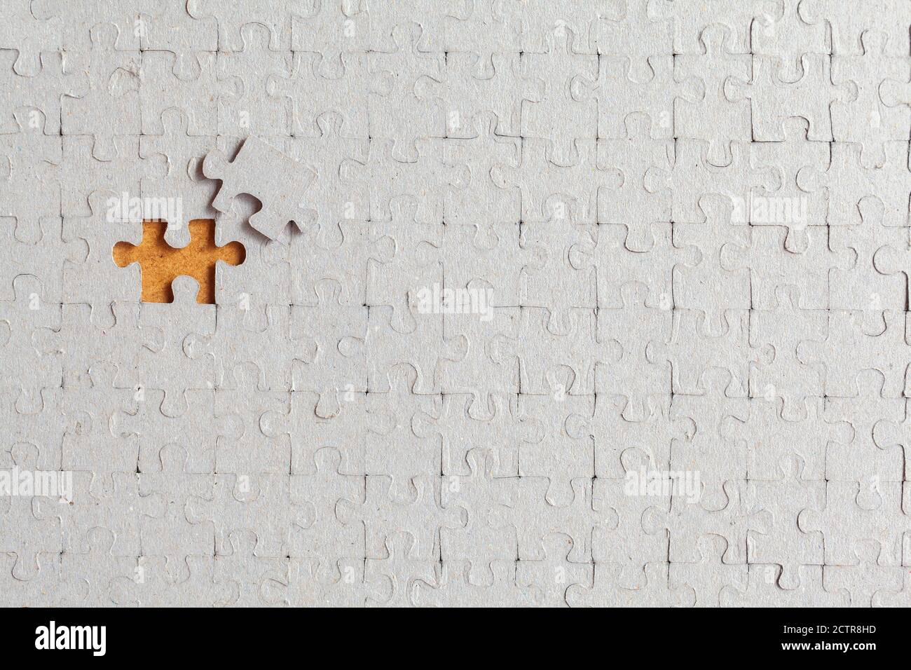 Disassembled puzzle with a last wrong piece impossible to fill Stock ...