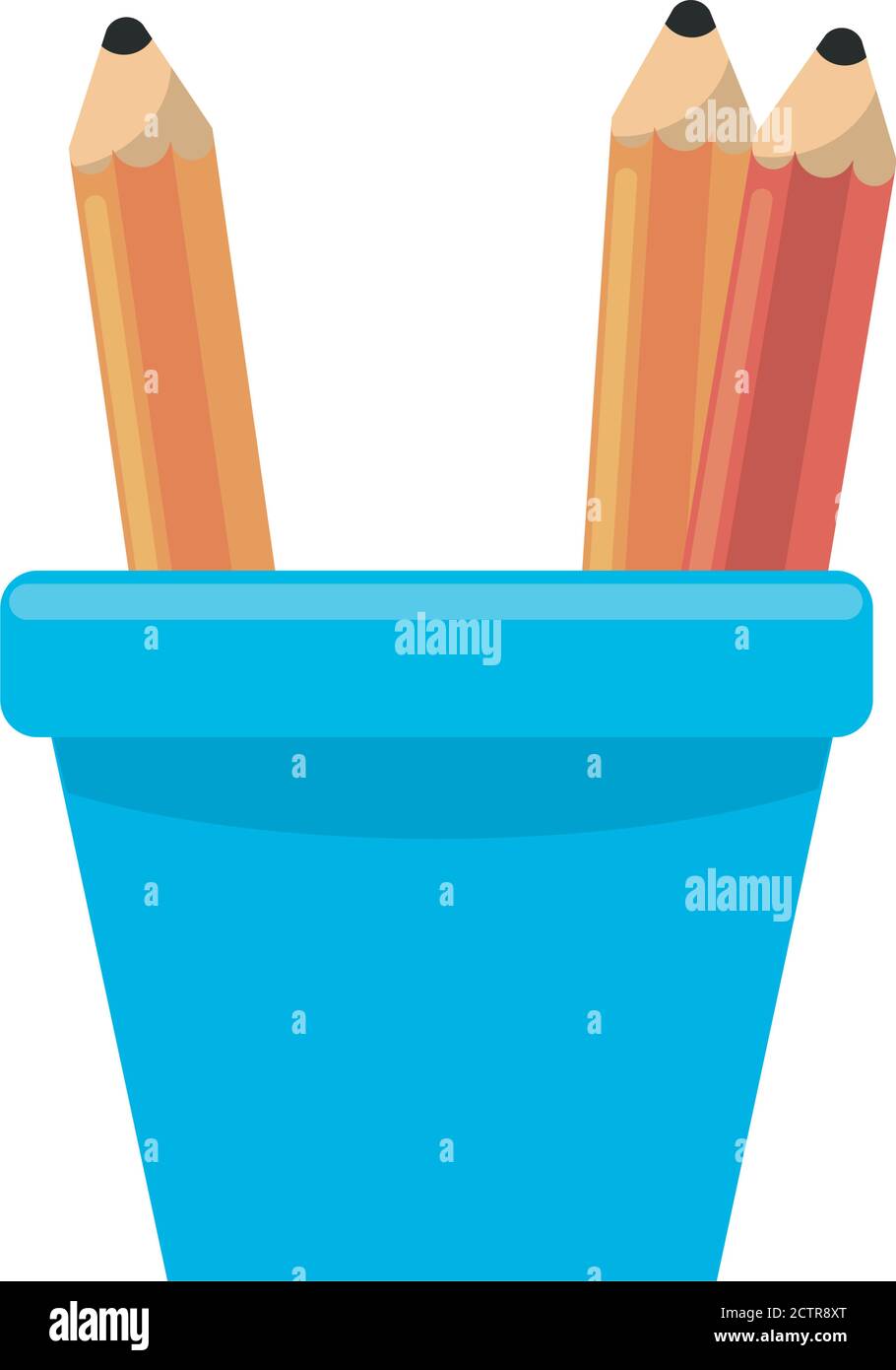 pencil holders school supplies icons vector illustration design Stock ...