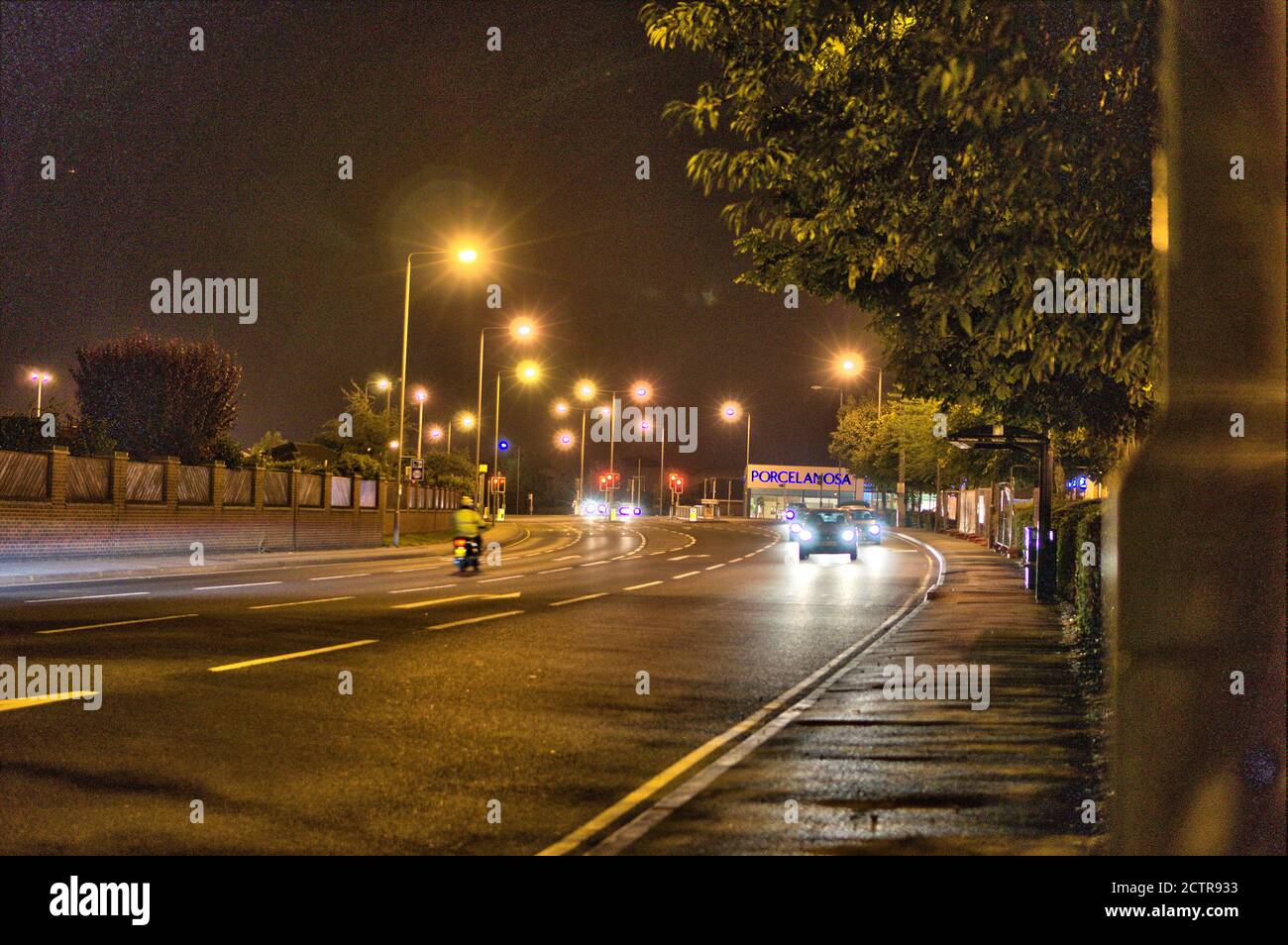 Urban main road at night Stock Photo - Alamy