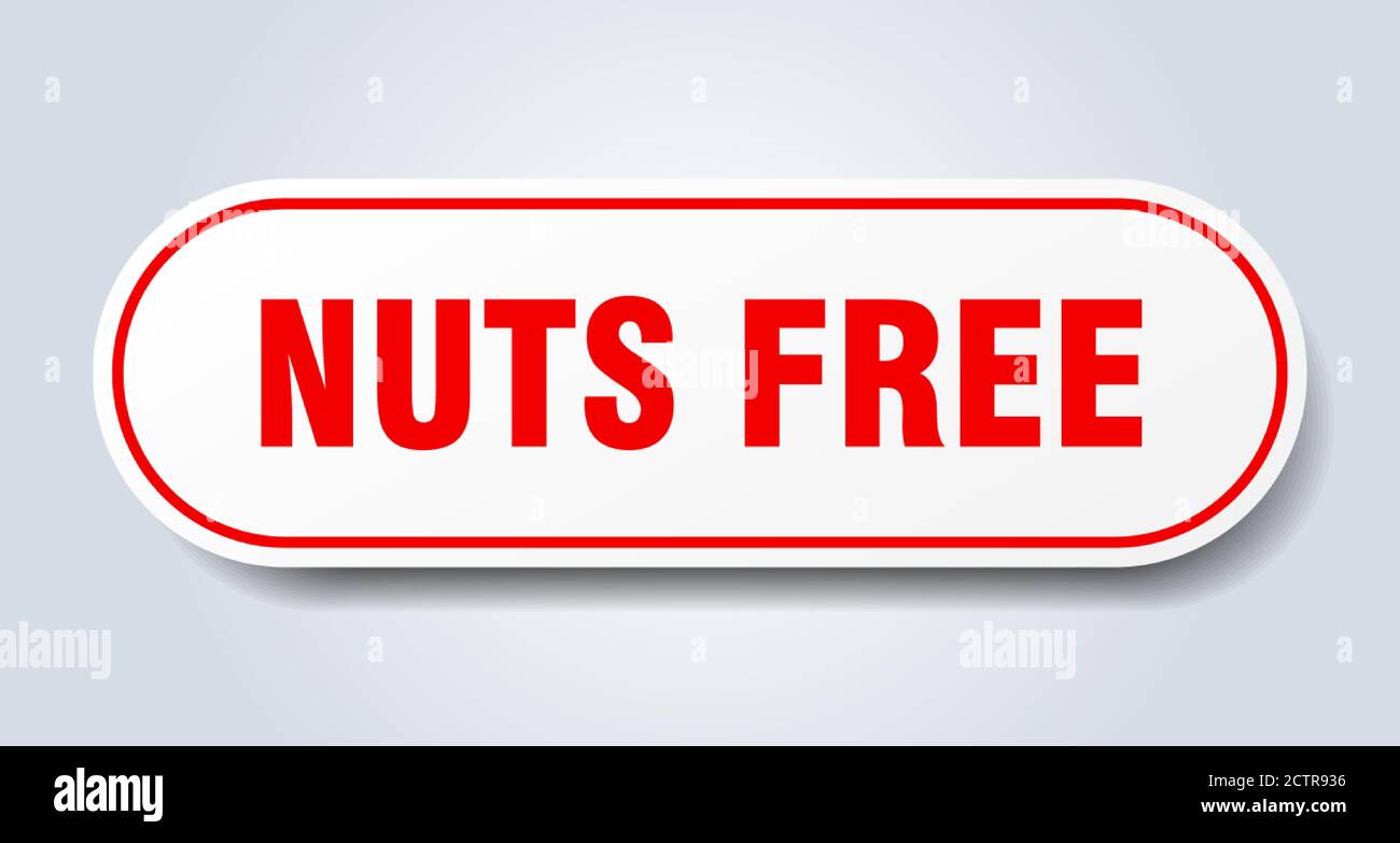 nuts free sign. rounded isolated sticker. white button Stock Vector ...
