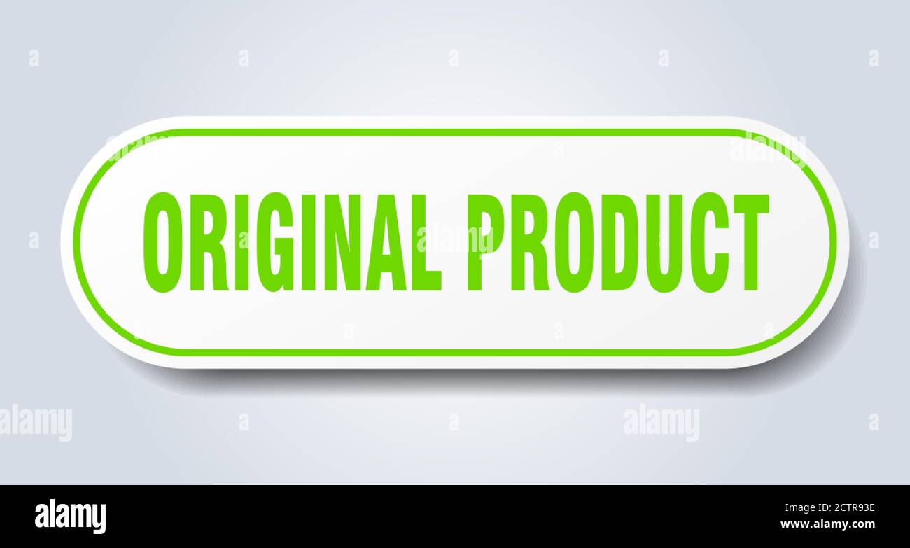 original product sign. rounded isolated sticker. white button Stock ...