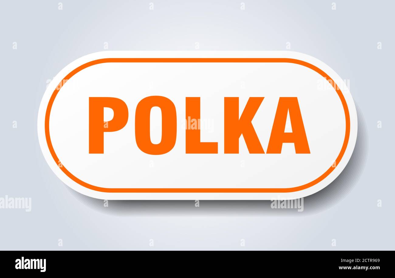 polka sign. rounded isolated sticker. white button Stock Vector Image ...