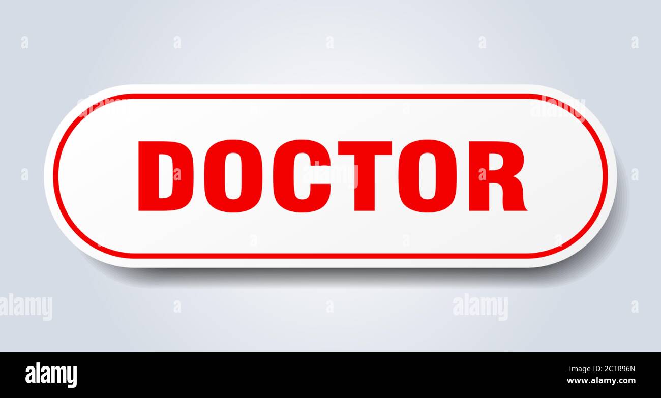 doctor sign. rounded isolated sticker. white button Stock Vector Image ...