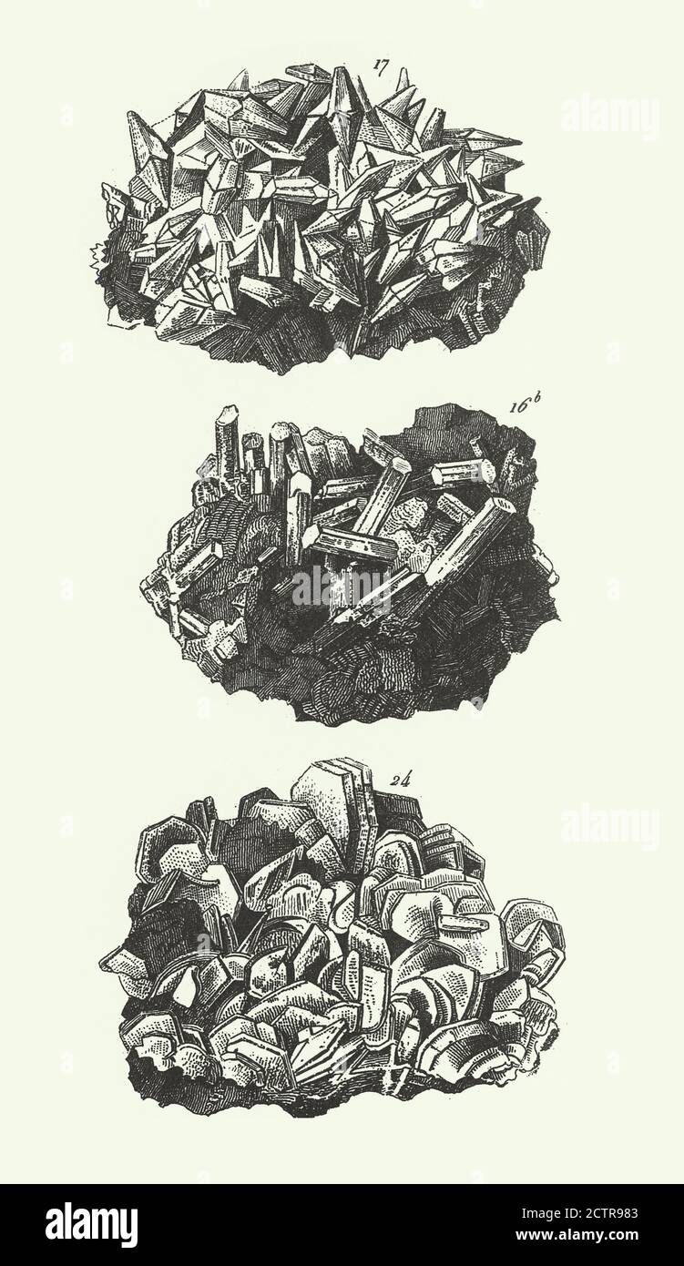 Historic Vintage, Arragonite and Calcareous Spar, Minerals and Their ...