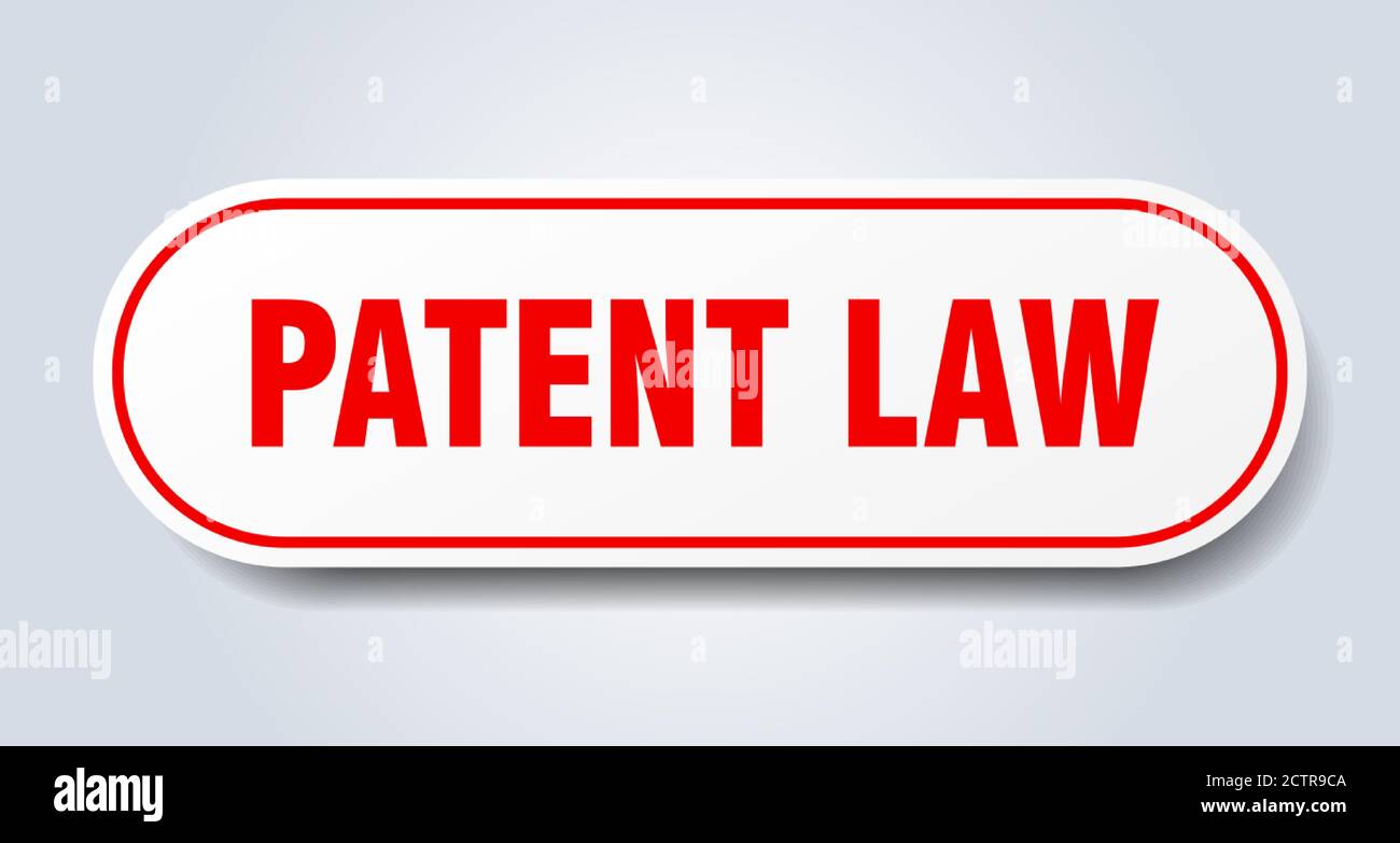 patent law sign. rounded isolated sticker. white button Stock Vector ...