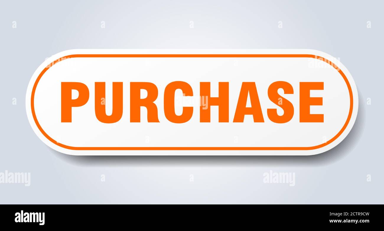purchase sign. rounded isolated sticker. white button Stock Vector ...