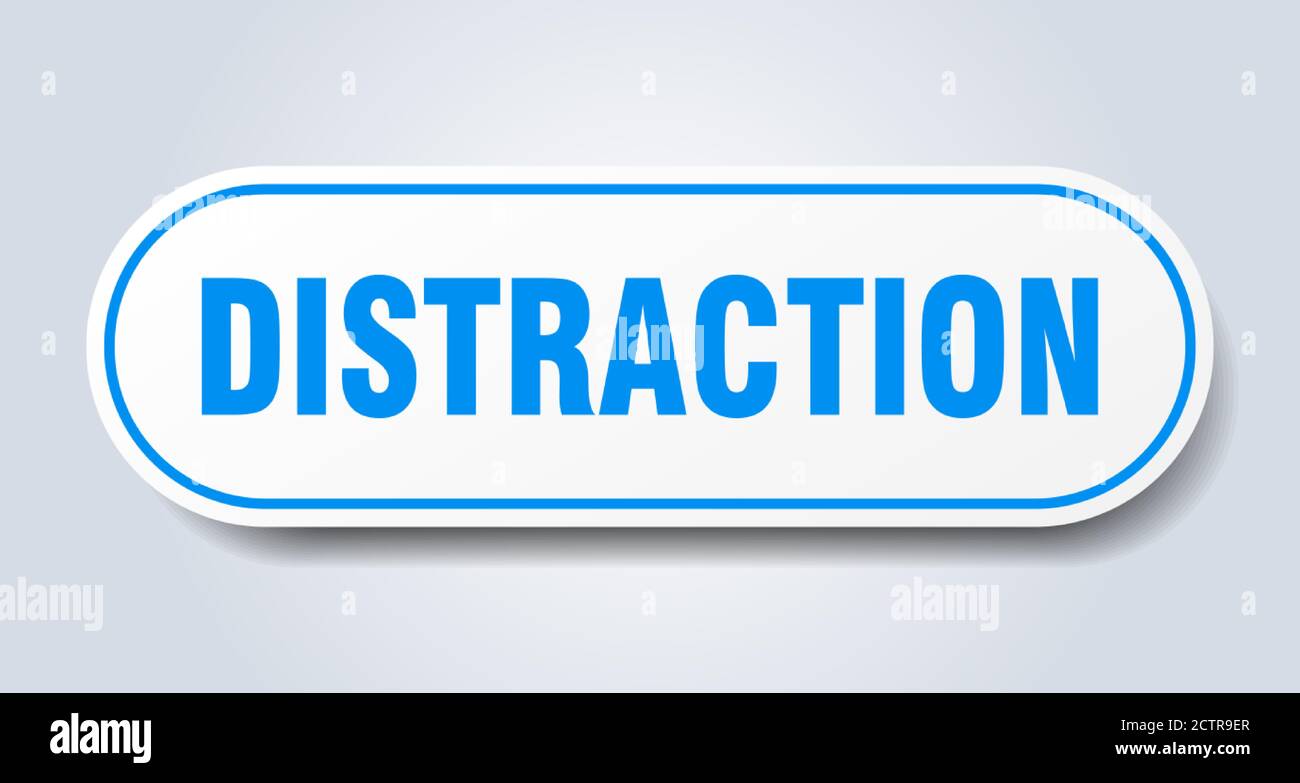 distraction sign. rounded isolated sticker. white button Stock Vector ...