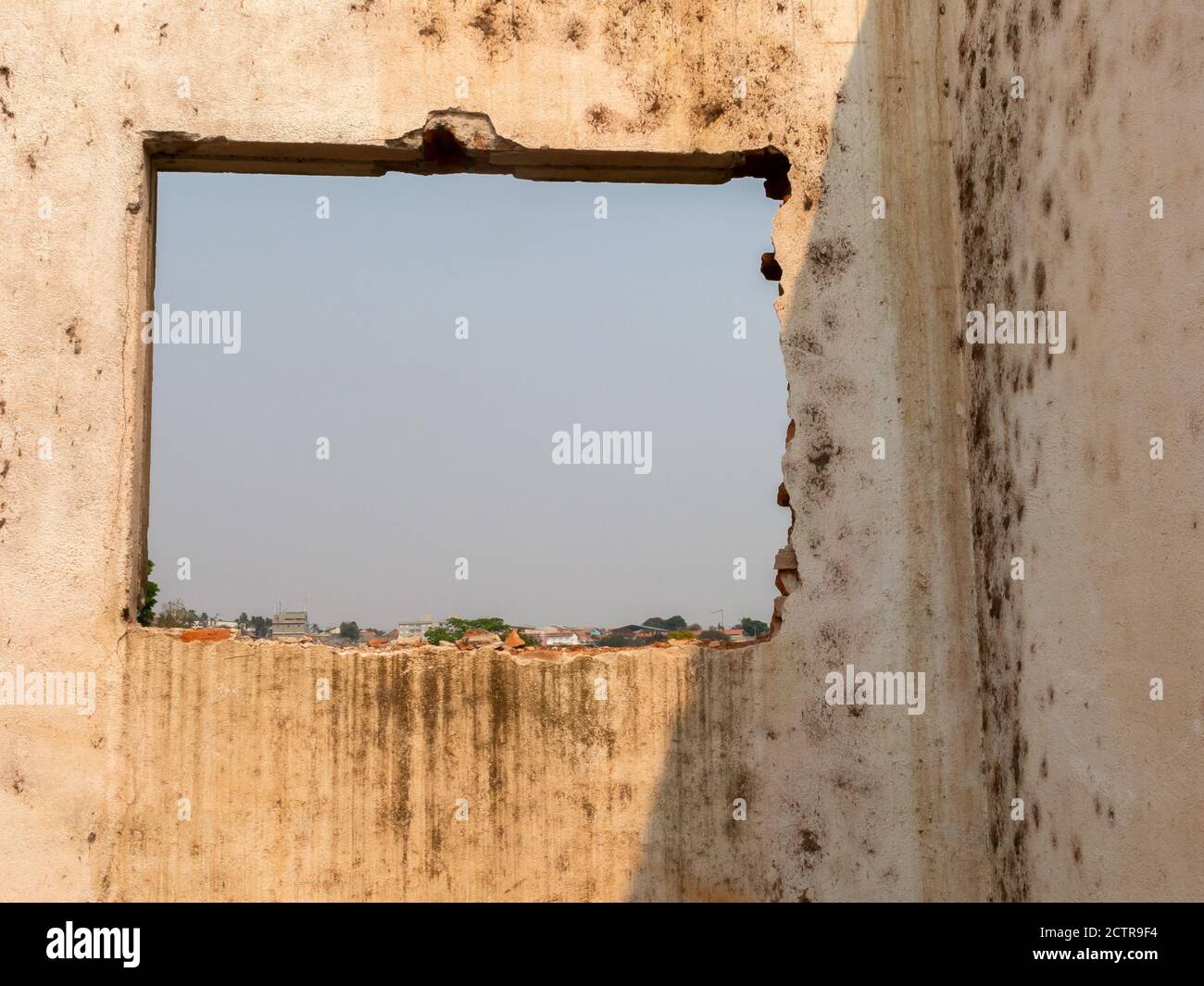 Window of an old abandoned house - view from inside Stock Photo - Alamy