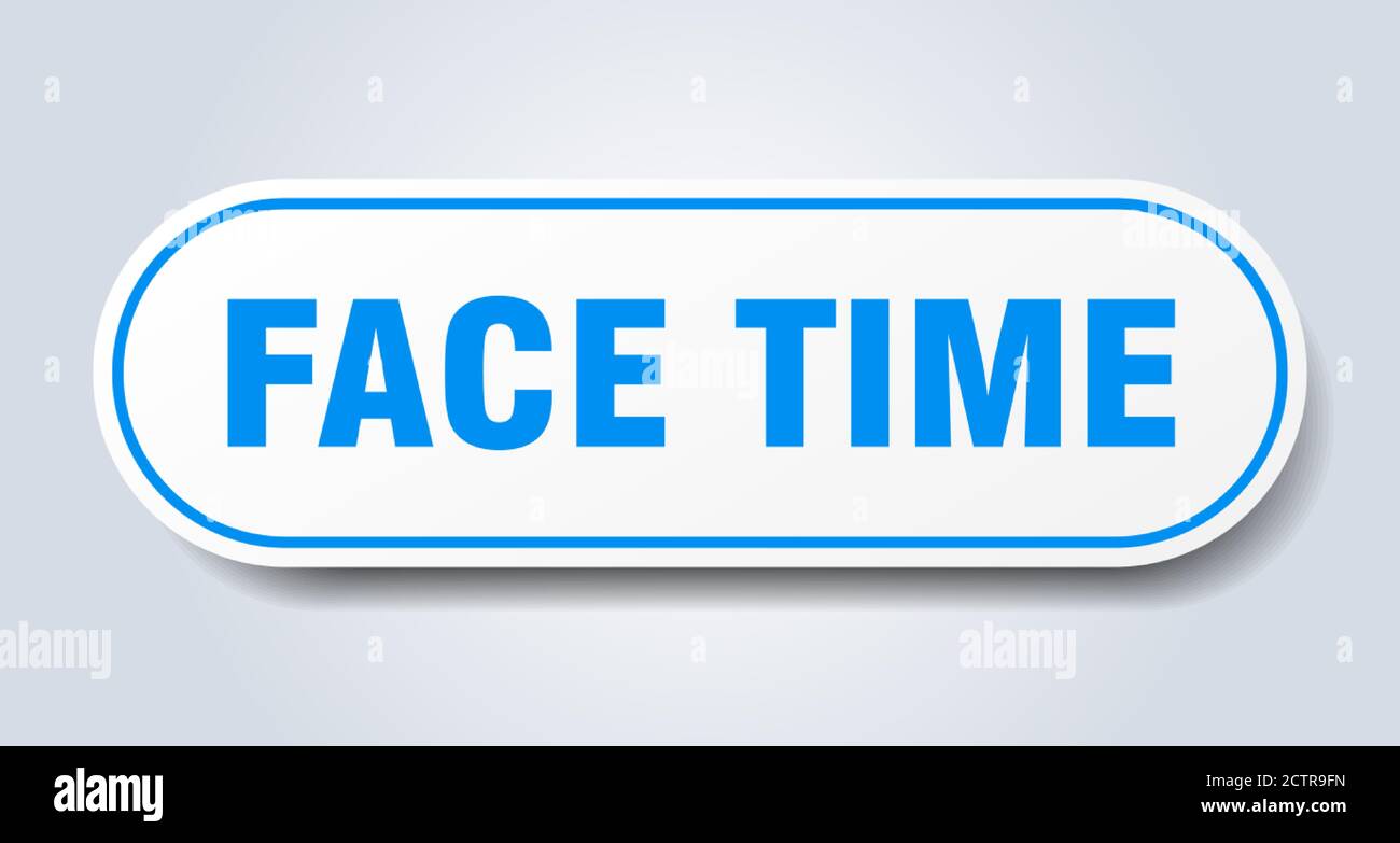 face time sign. rounded isolated sticker. white button Stock Vector ...