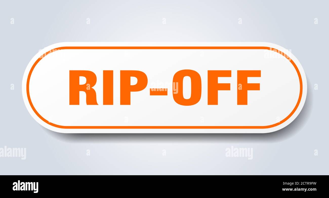 rip-off sign. rounded isolated sticker. white button Stock Vector Image ...