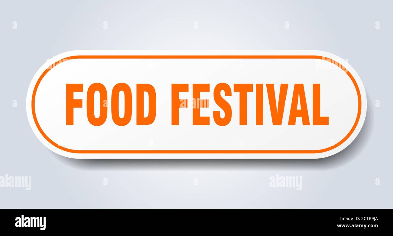 food festival sign. rounded isolated sticker. white button Stock Vector ...