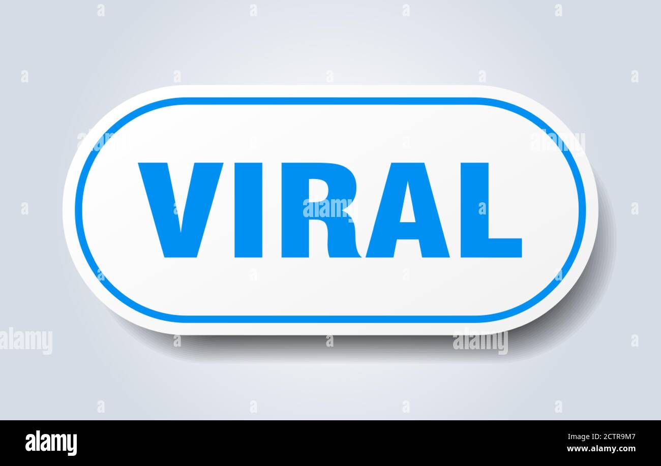 viral sign. rounded isolated sticker. white button Stock Vector Image ...