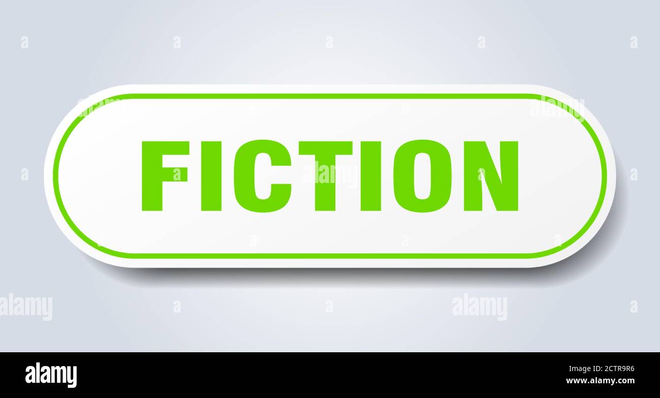 fiction sign. rounded isolated sticker. white button Stock Vector Image ...