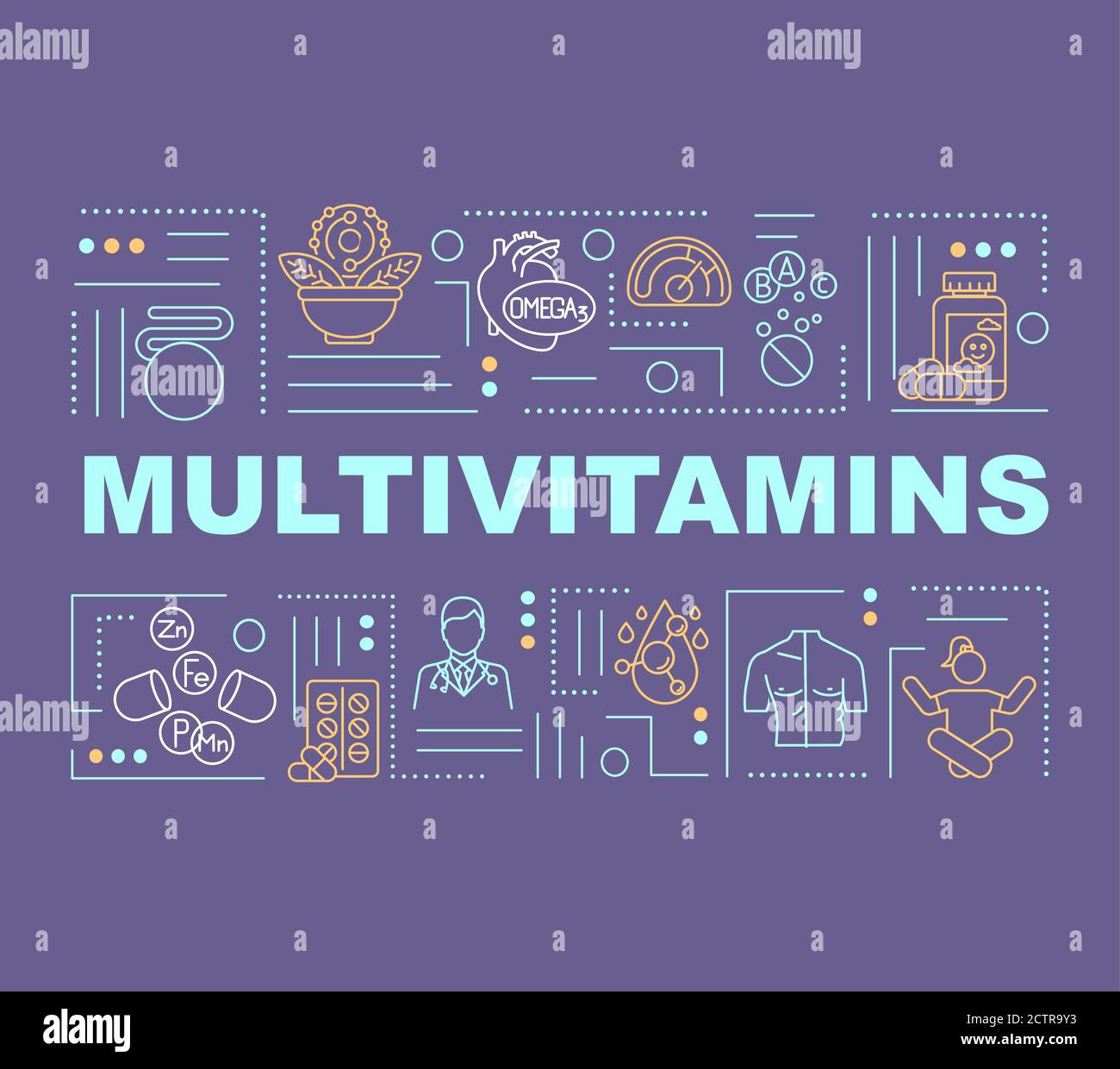 Multivitamins word concepts banner Stock Vector Image & Art - Alamy