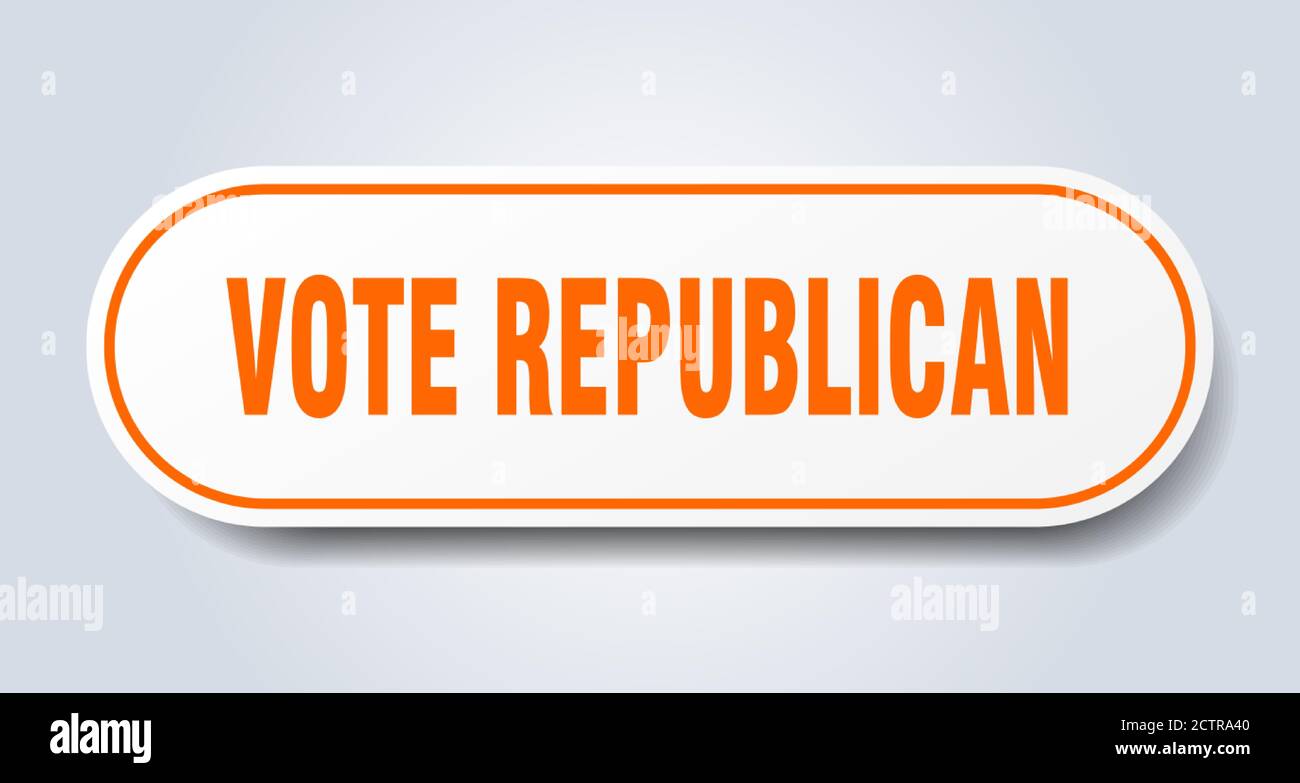 vote republican sign. rounded isolated sticker. white button Stock ...