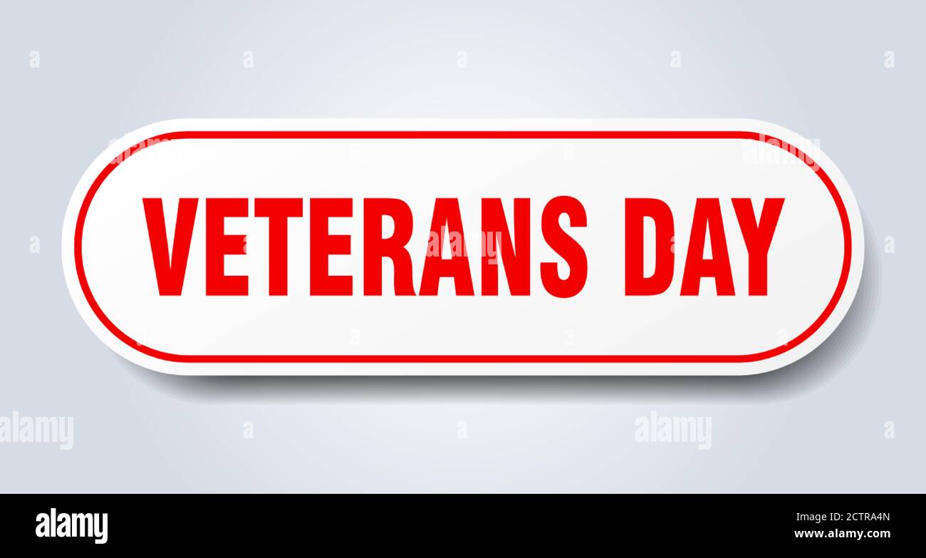 veterans day sign. rounded isolated sticker. white button Stock Vector ...