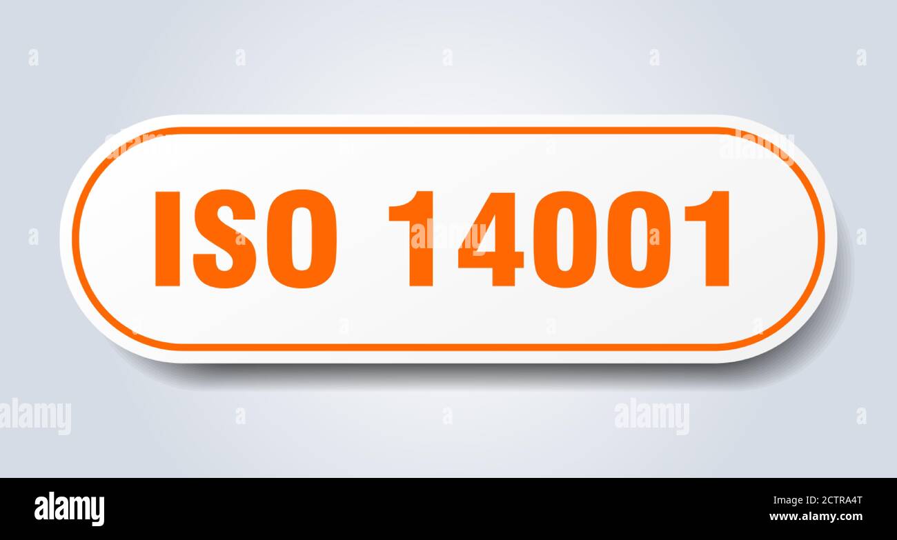 iso 14001 sign. rounded isolated sticker. white button Stock Vector ...
