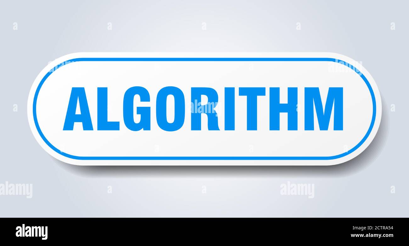 algorithm sign. rounded isolated sticker. white button Stock Vector Image & Art - Alamy