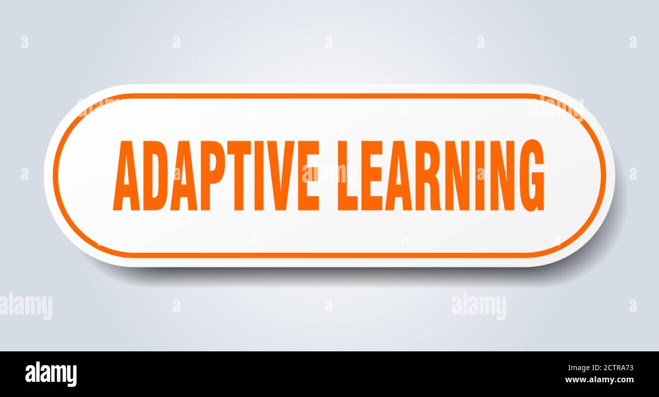 adaptive learning sign. rounded isolated sticker. white button Stock ...