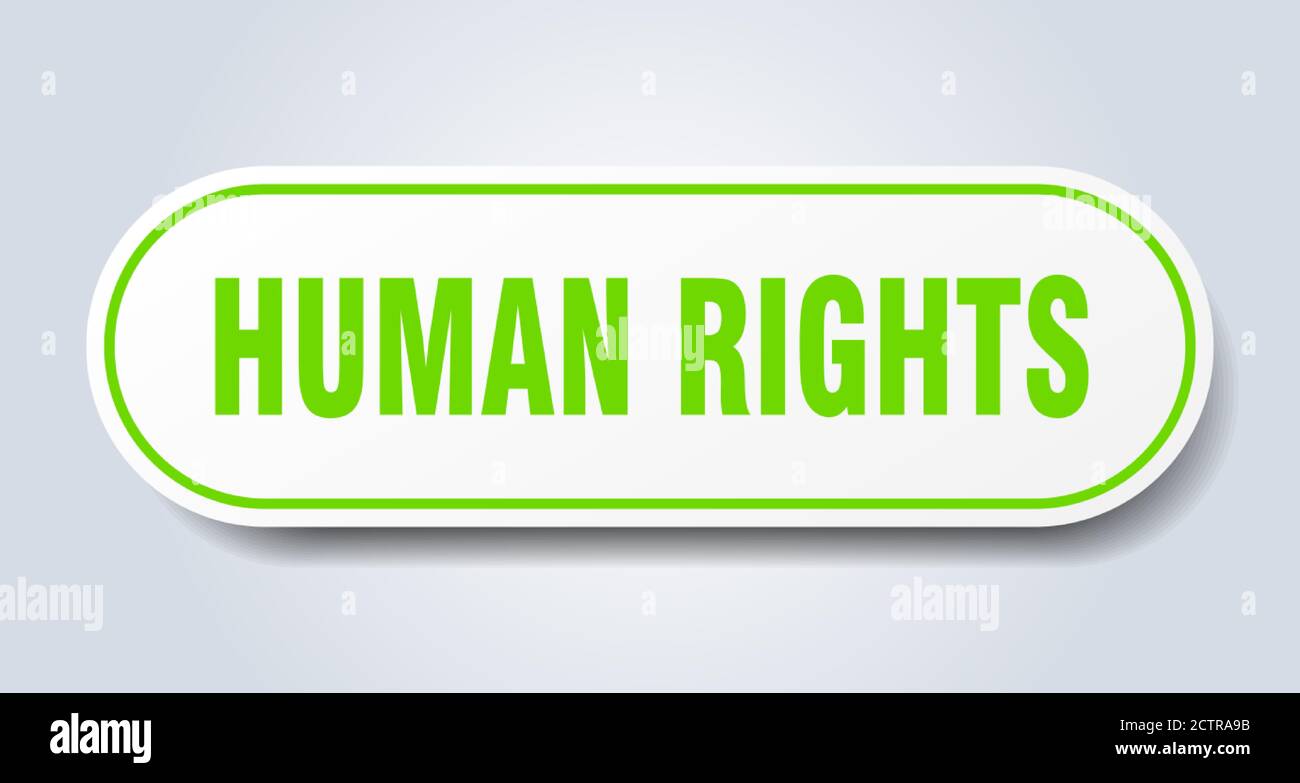 human rights sign. rounded isolated sticker. white button Stock Vector ...