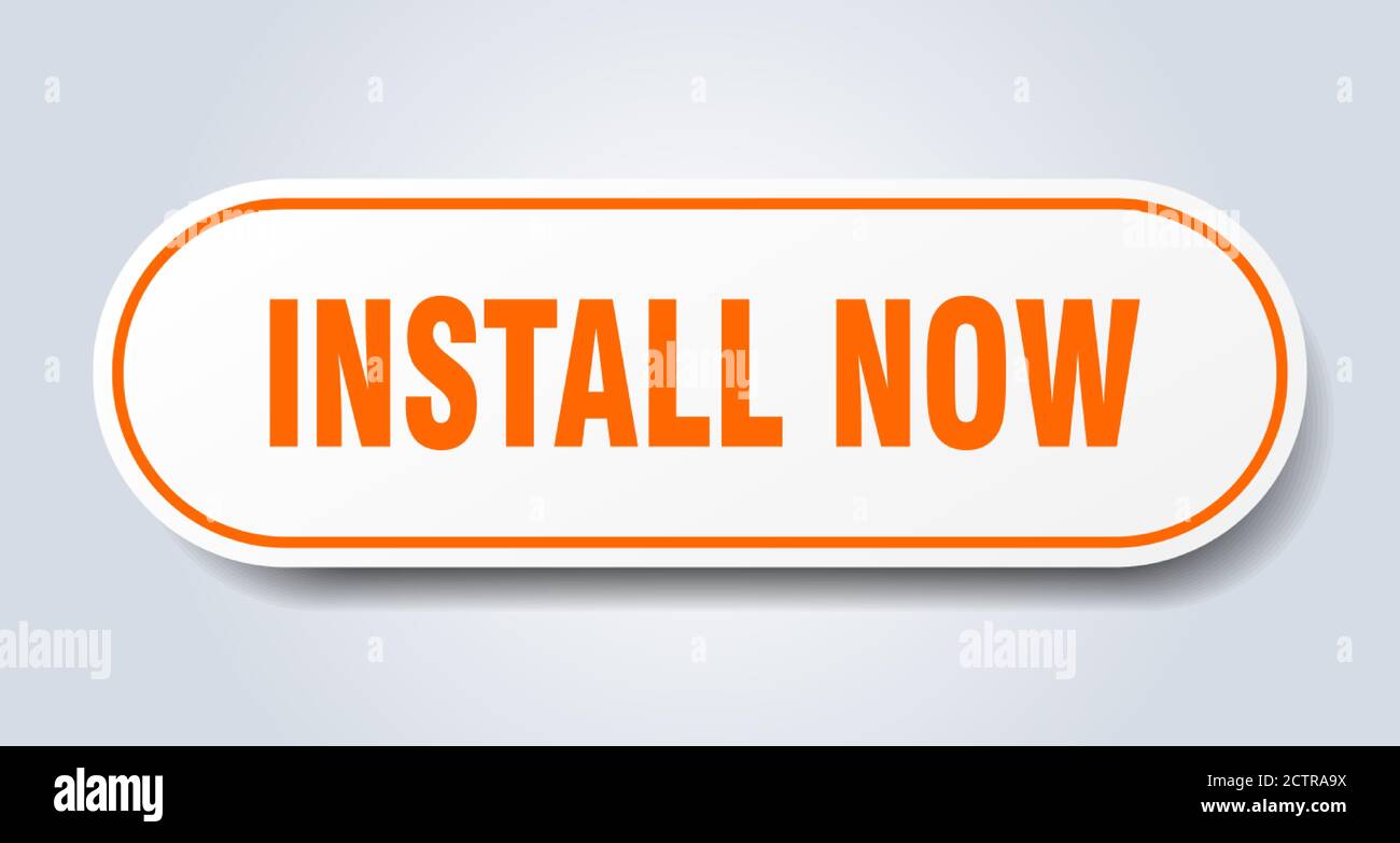 install now sign. rounded isolated sticker. white button Stock Vector ...