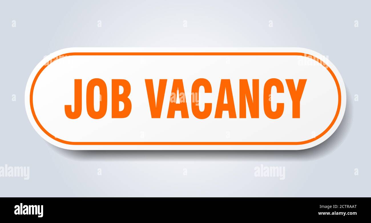 job vacancy sign. rounded isolated sticker. white button Stock Vector ...