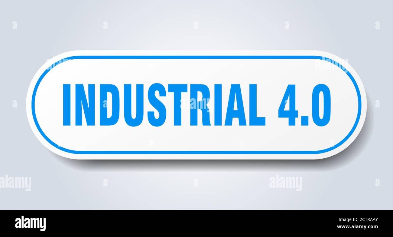 industrial 4.0 sign. rounded isolated sticker. white button Stock ...