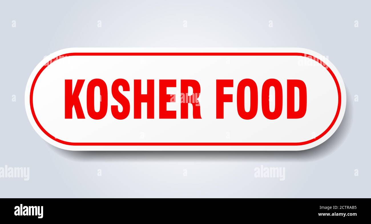 kosher food sign. rounded isolated sticker. white button Stock Vector ...