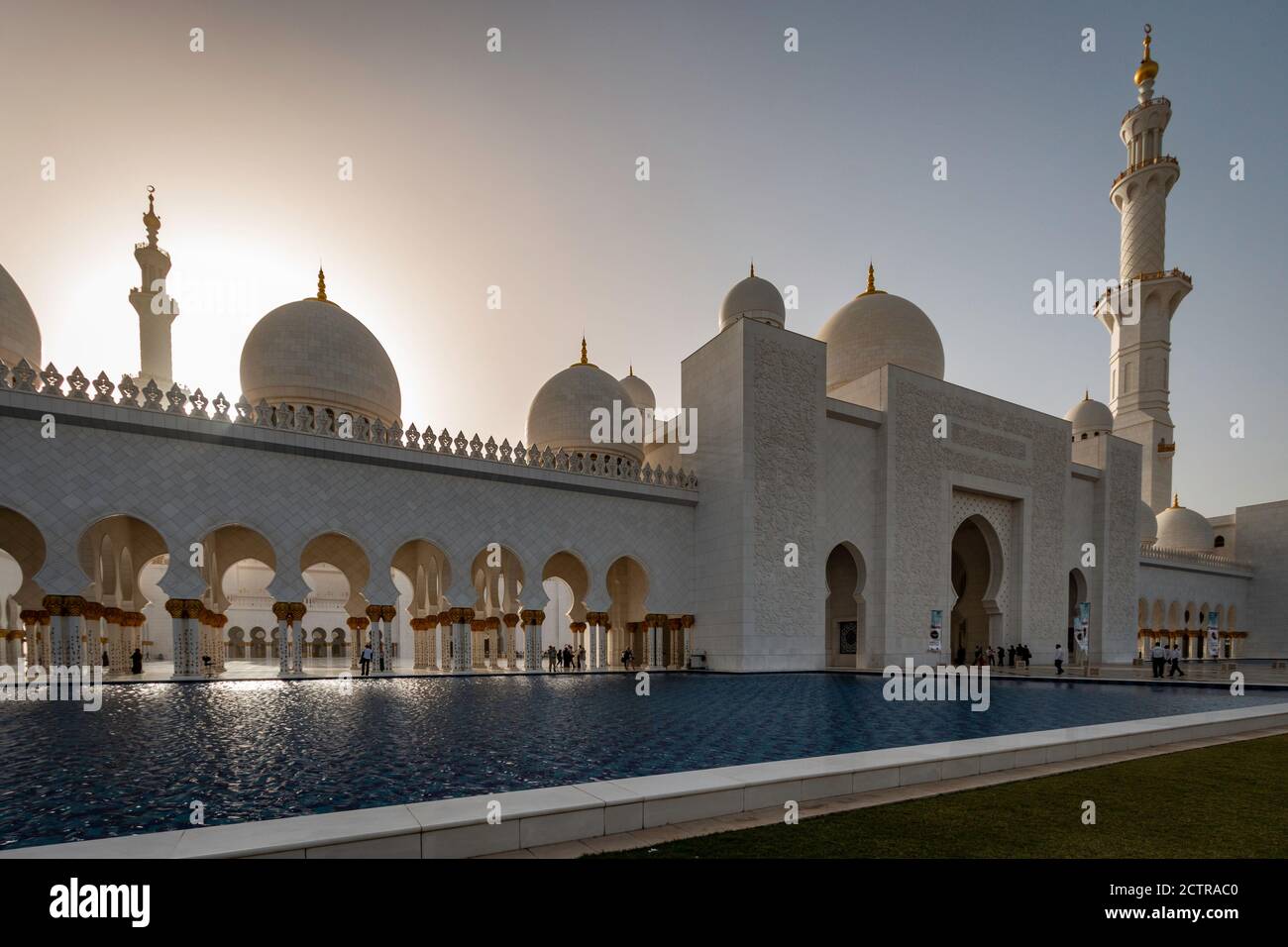 A view of an outside domed wall of the Sheikh Zayed Grand Mosque at ...