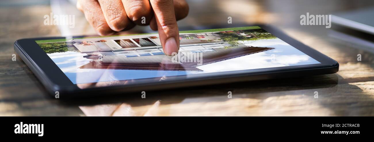 Real Estate Search Online. Home Property List Stock Photo - Alamy