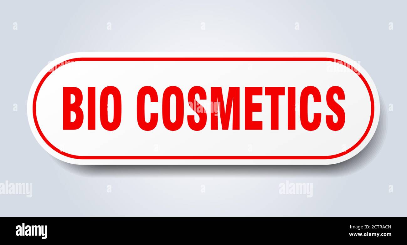 bio cosmetics sign. rounded isolated sticker. white button Stock Vector ...