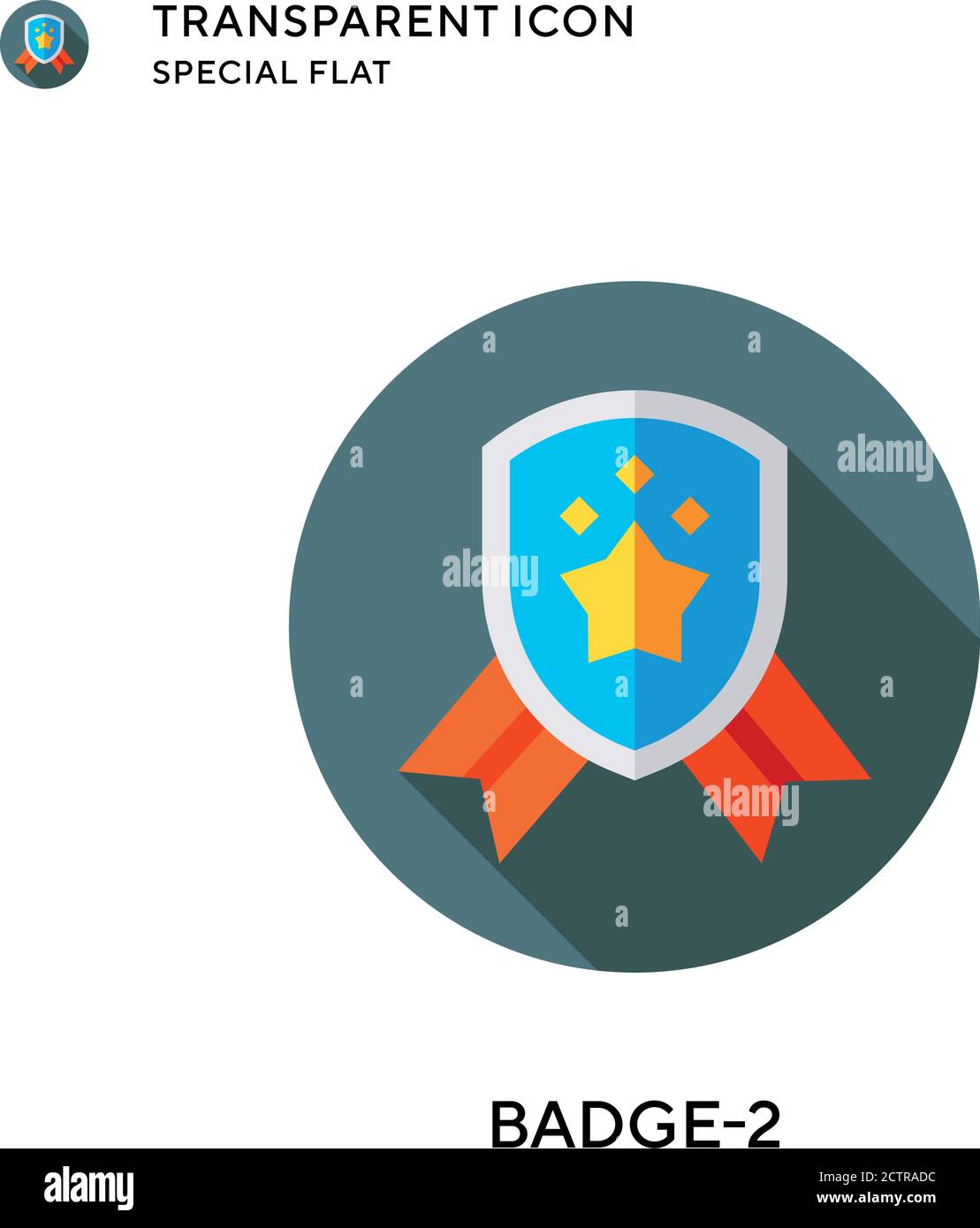 Badge-2 vector icon. Flat style illustration. EPS 10 vector Stock ...