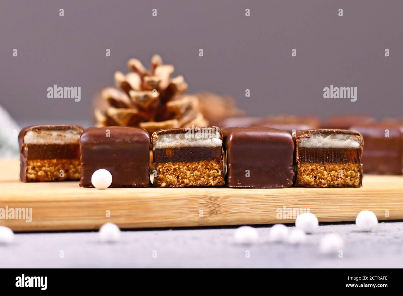 Traditional German sweets called 'Dominosteine'.Food sold around ...