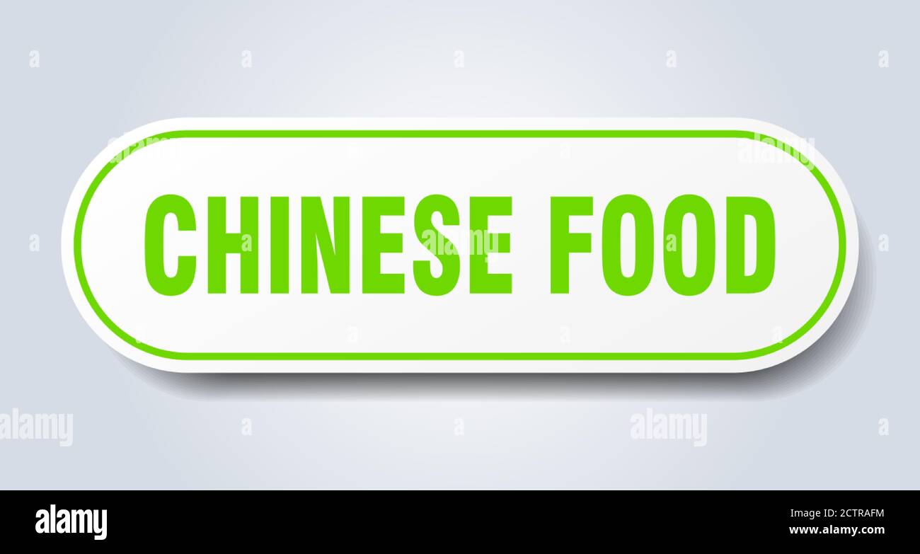 chinese food sign. rounded isolated sticker. white button Stock Vector ...