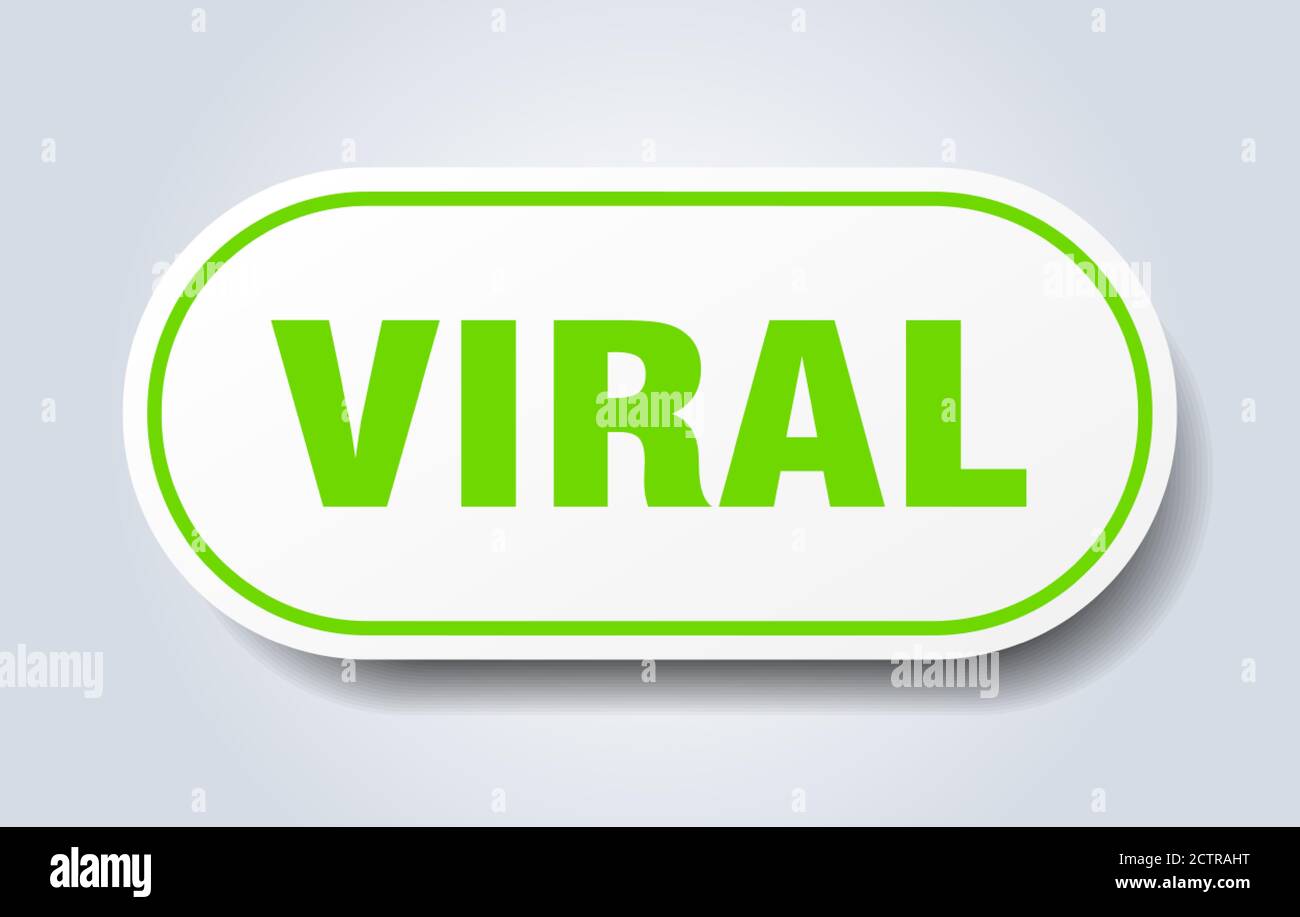viral sign. rounded isolated sticker. white button Stock Vector Image ...