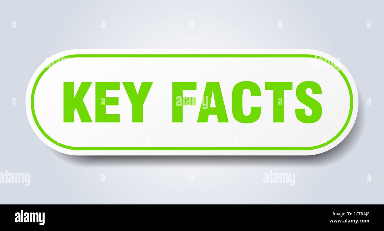 key facts sign. rounded isolated sticker. white button Stock Vector ...