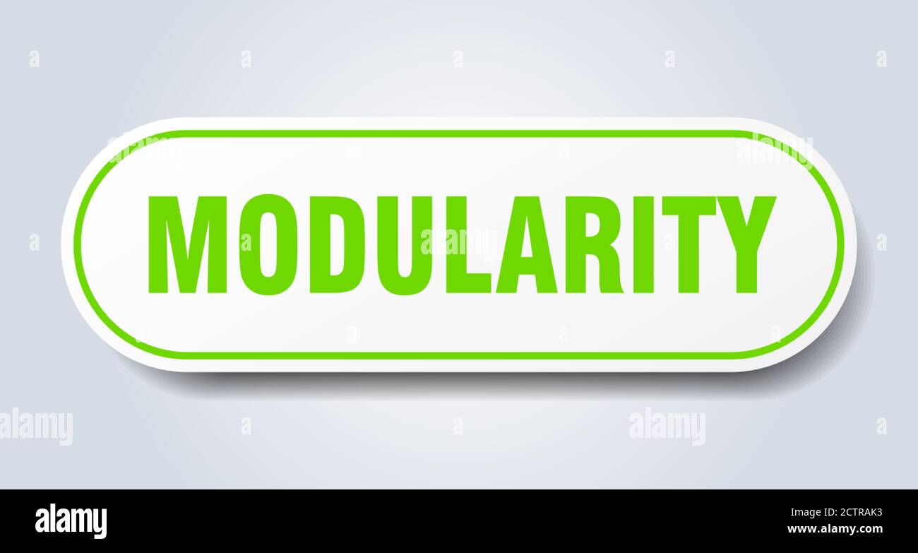 modularity sign. rounded isolated sticker. white button Stock Vector ...