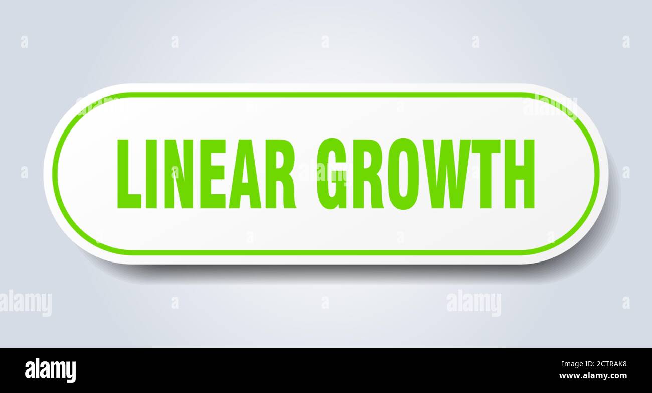 linear growth sign. rounded isolated sticker. white button Stock Vector ...
