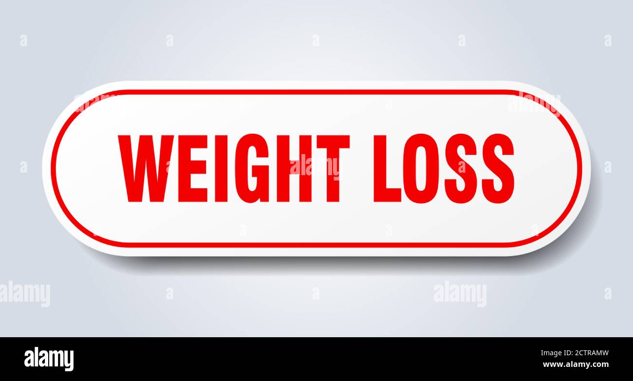 weight loss sign. rounded isolated sticker. white button Stock Vector ...