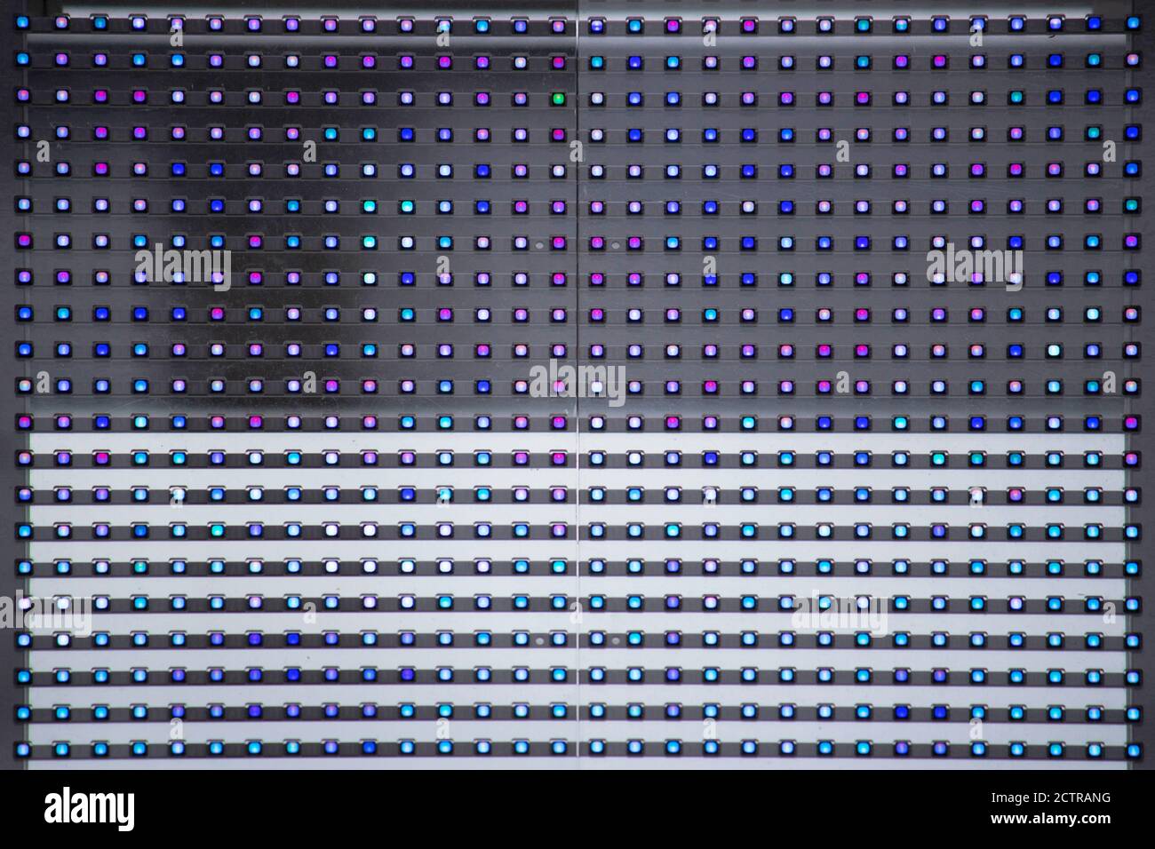 Close up photo of LED lighting signboard with many light particles ...