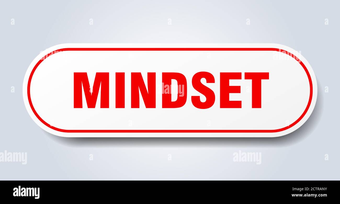 mindset sign. rounded isolated sticker. white button Stock Vector Image ...