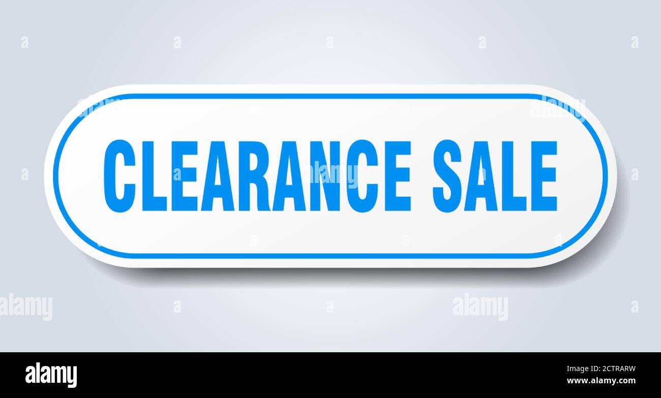 clearance sale sign. rounded isolated sticker. white button Stock ...