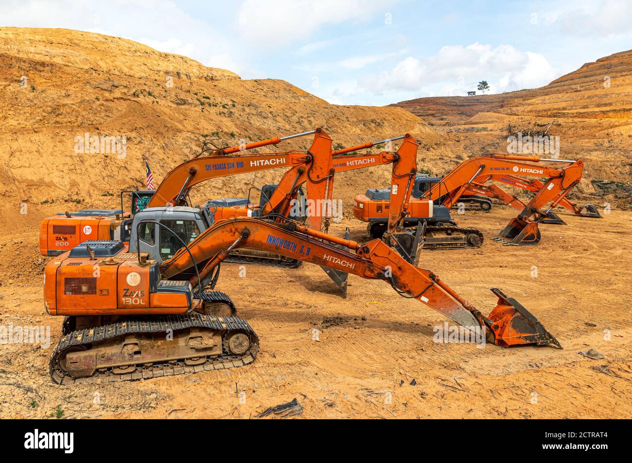 Sigapon, Sabah, Malaysia: HITACHI excavators in charge for re-shaping ...