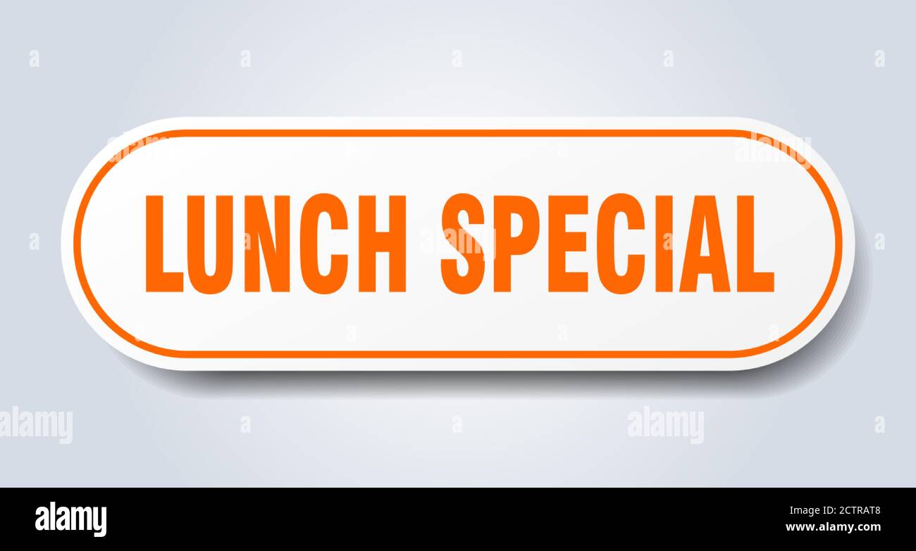 lunch special sign. rounded isolated sticker. white button Stock Vector ...