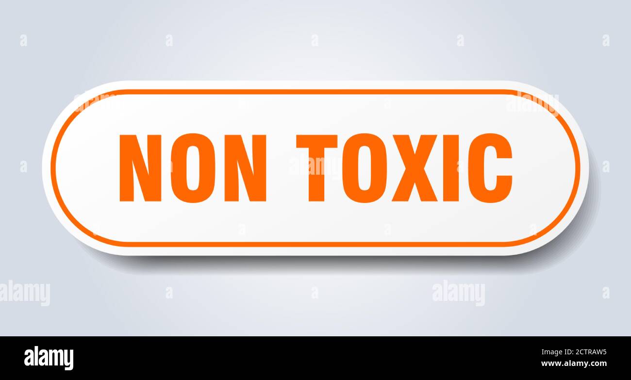 non toxic sign. rounded isolated sticker. white button Stock Vector ...