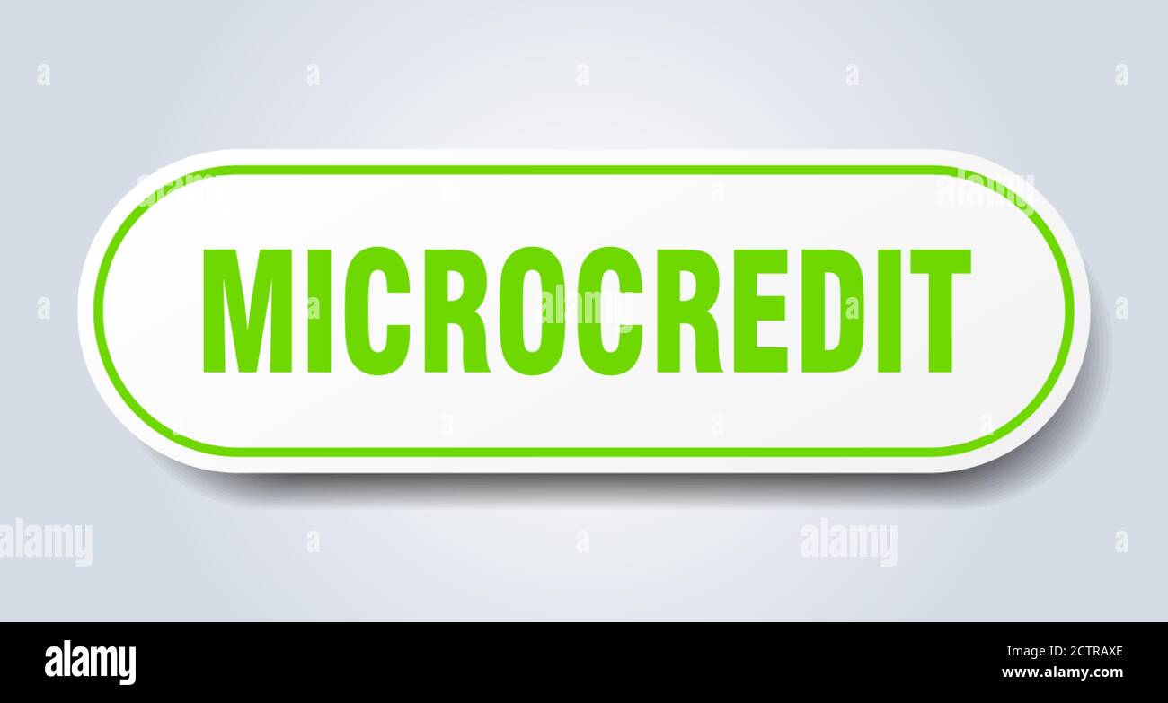 microcredit sign. rounded isolated sticker. white button Stock Vector ...