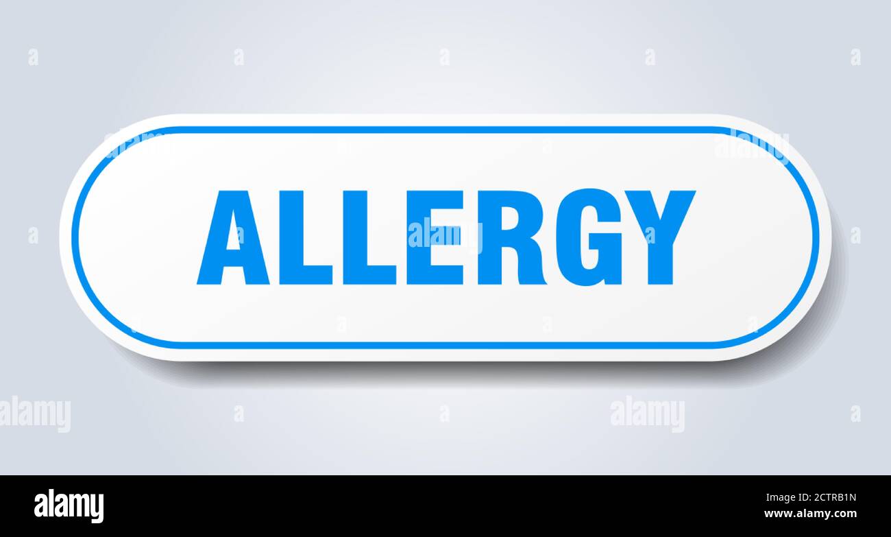 allergy sign. rounded isolated sticker. white button Stock Vector Image ...