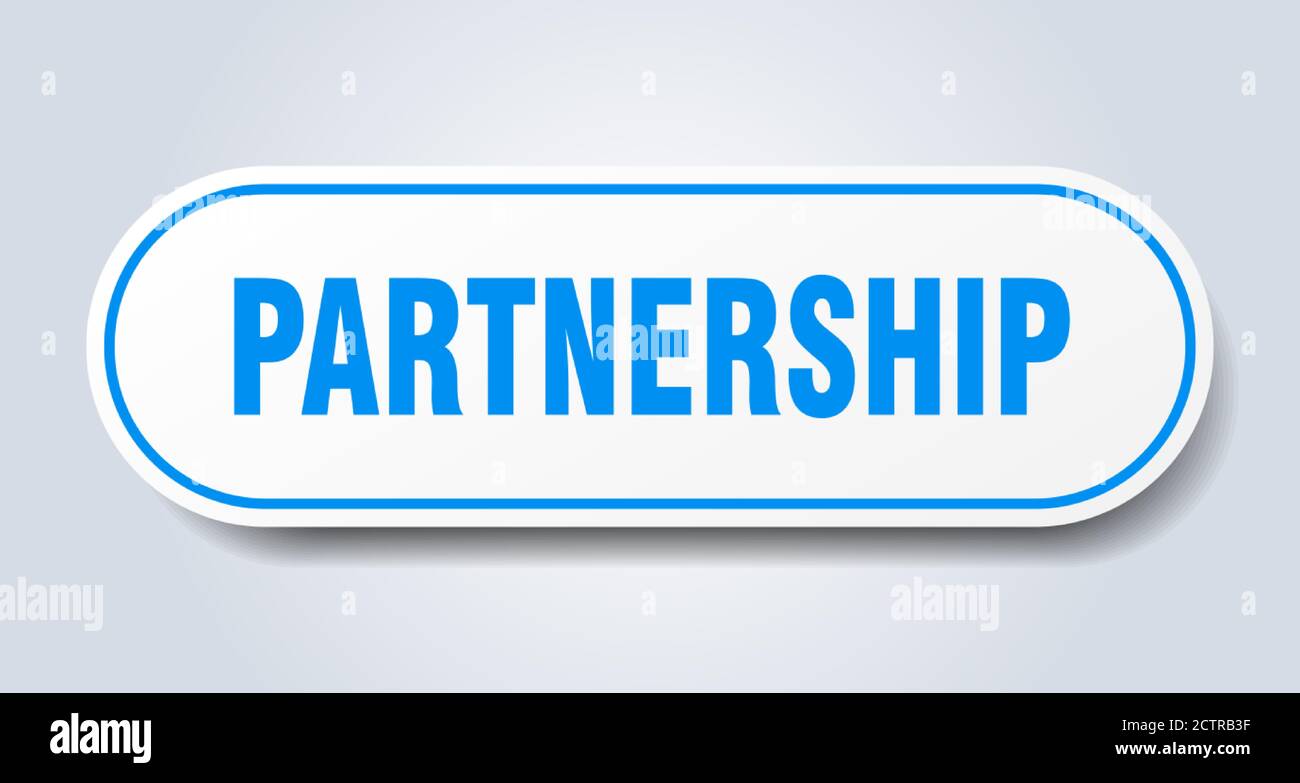 partnership sign. rounded isolated sticker. white button Stock Vector ...