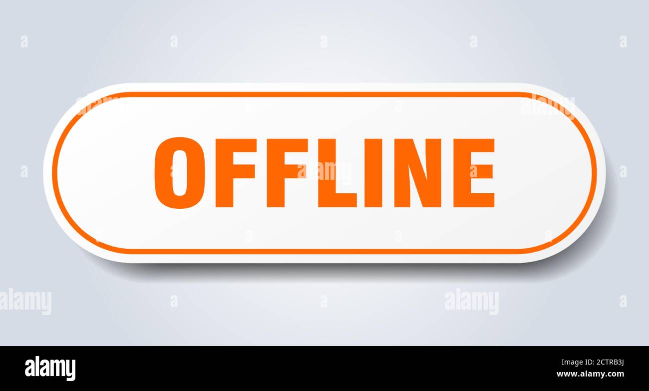 offline sign. rounded isolated sticker. white button Stock Vector Image ...