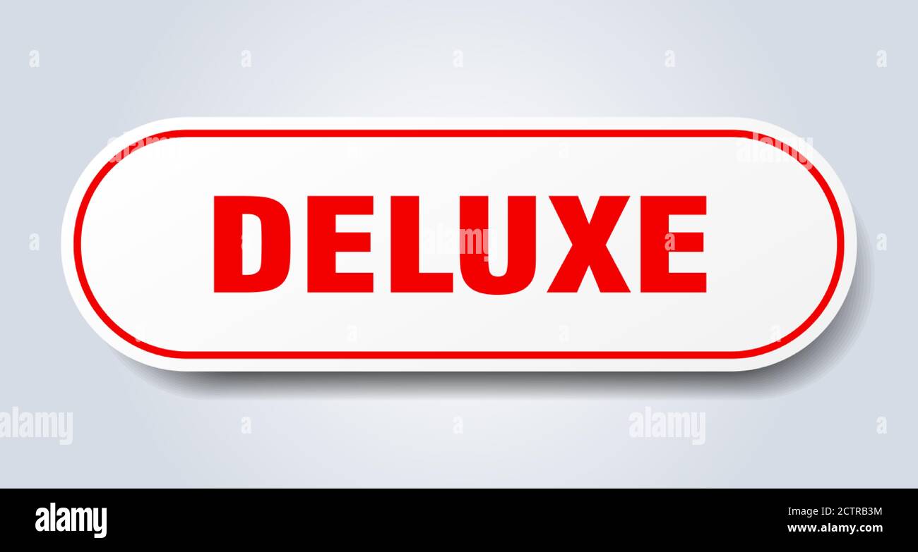 deluxe sign. rounded isolated sticker. white button Stock Vector Image ...